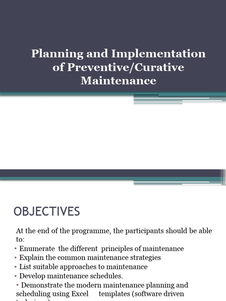 Preventive Maintenance | PDF | Reliability Engineering | Systems ...