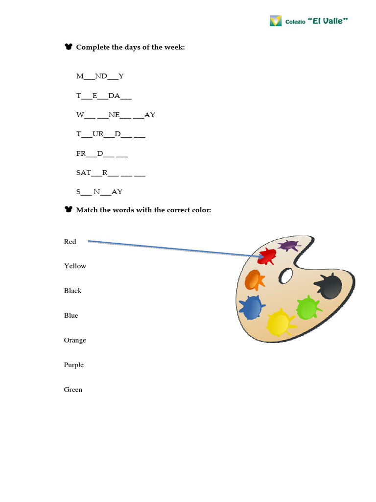 English Activities 1st Grade ESL | PDF