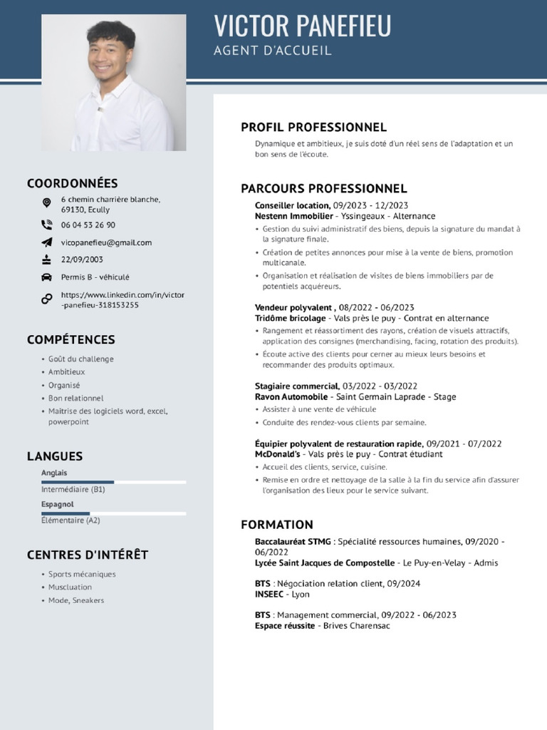 CV Agent d’Accueil | PDF