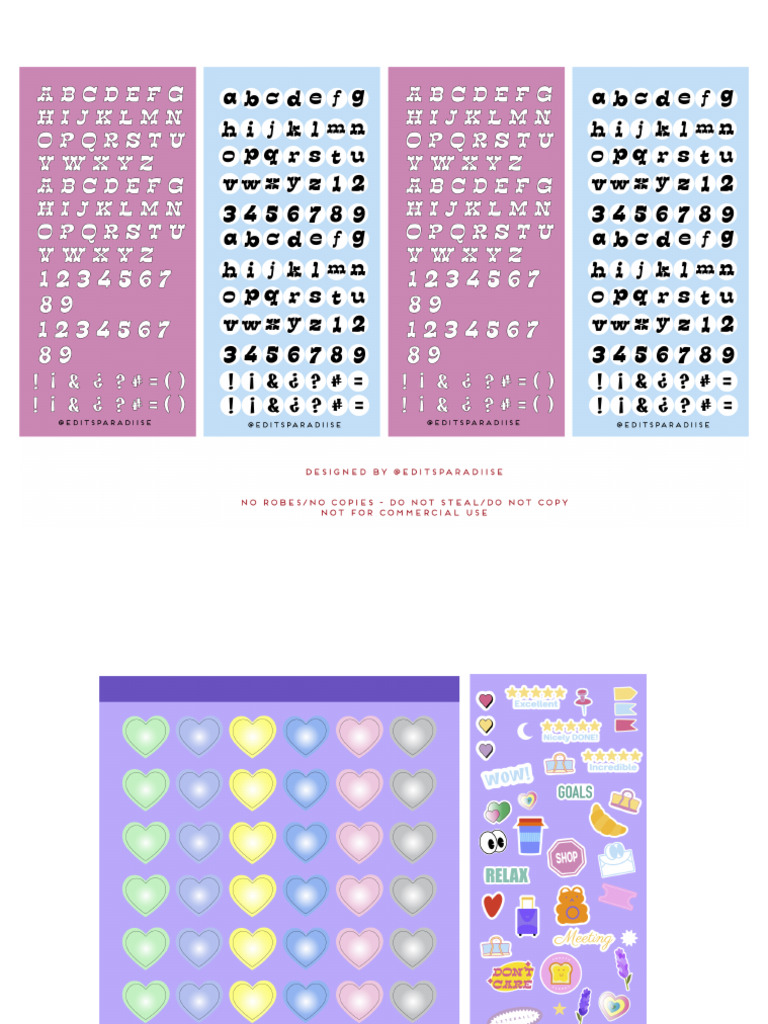 Stickers Planner 2024 by Edits Paradise Do Not Steal Copy Sell Repost | PDF