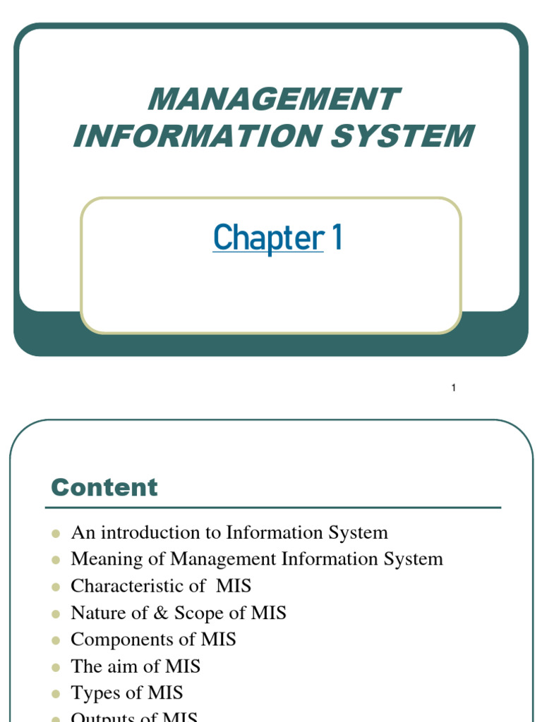 Introduction To MIS Chapter 1 | PDF | Information System | Management Information System