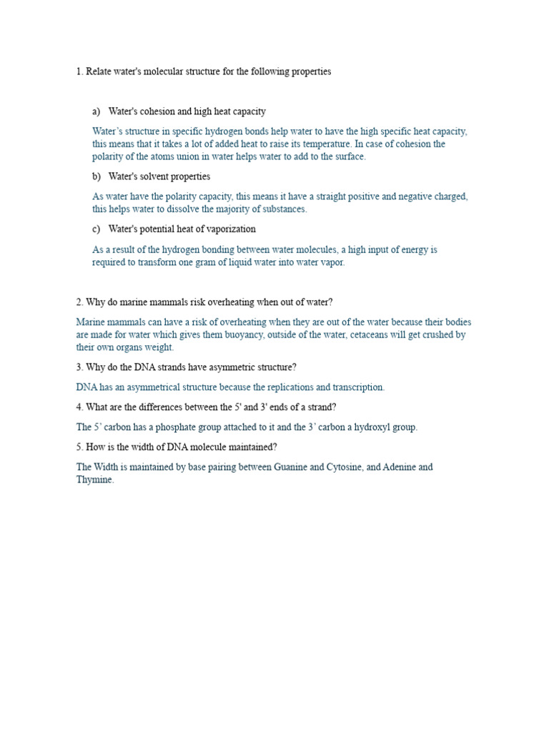 Biology Homework | PDF