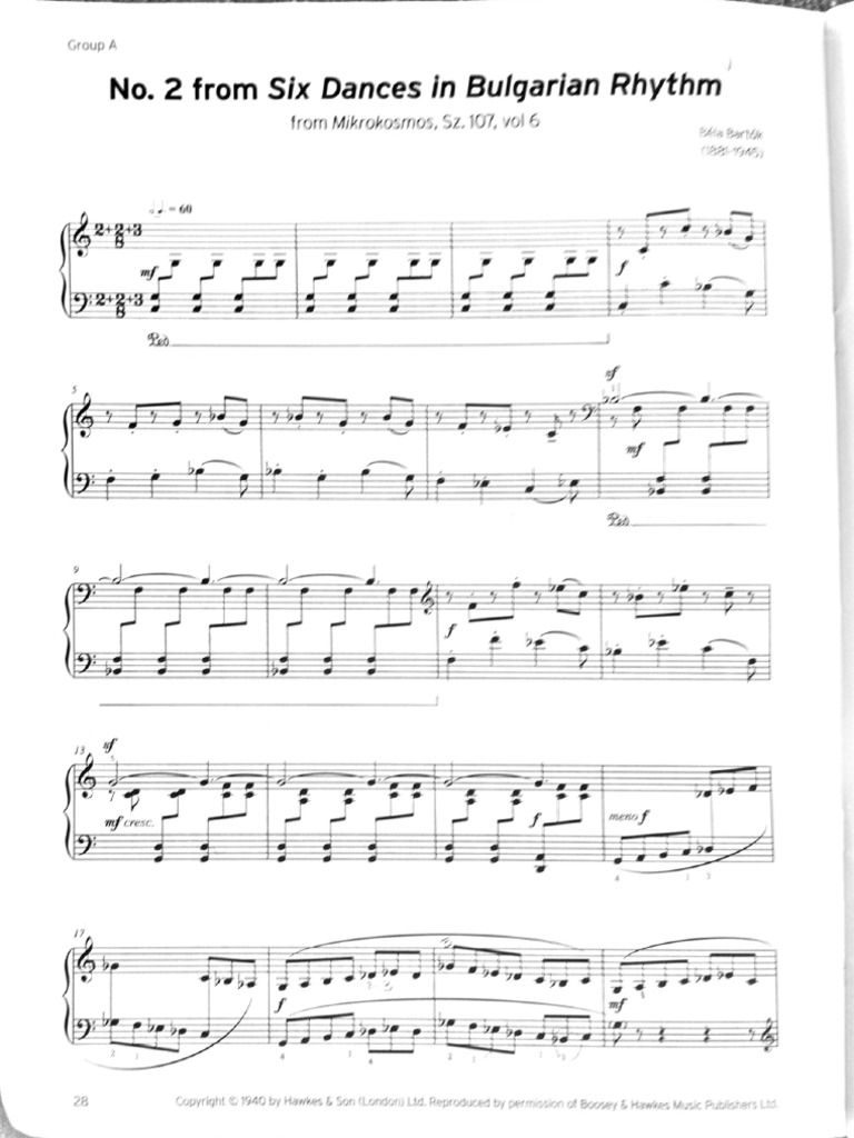 No.2 From Six Dances in Bulgarian Rhythm | PDF
