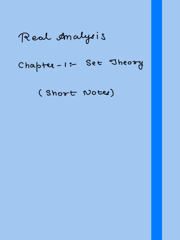 Set Theory (Short Notes) | PDF