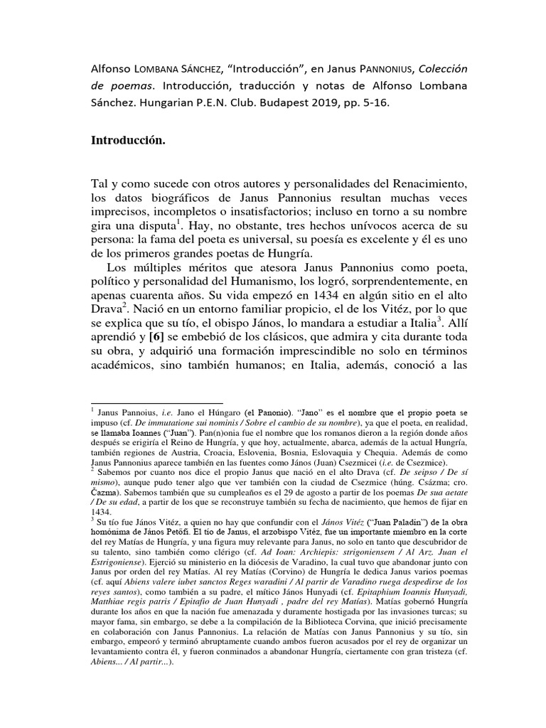 Janus Pannonius: Primer Poeta Húngaro | PDF | Hungría