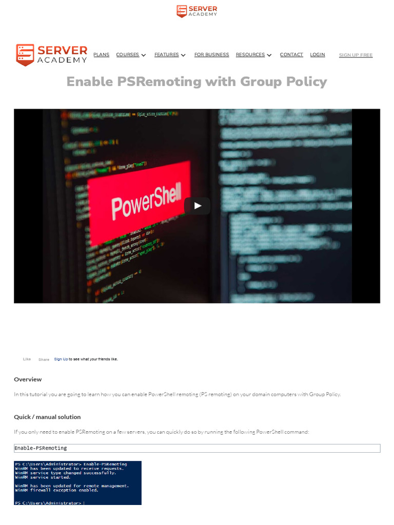 Enable PowerShell Remoting via GPO | PDF | Group Policy | Software