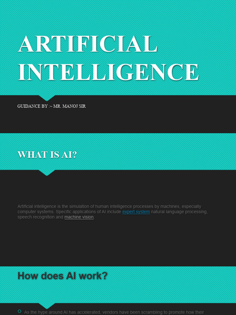 Artificial Intelligence: Guidance By: Mr. Manoj Sir | PDF | Artificial Intelligence ...