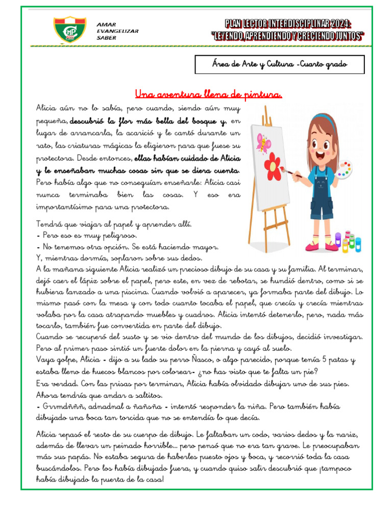 Lectura - Cuarto Grado- Arte y Cultura | PDF Lectura - Cuarto Grado- Arte y Cultura | PDF