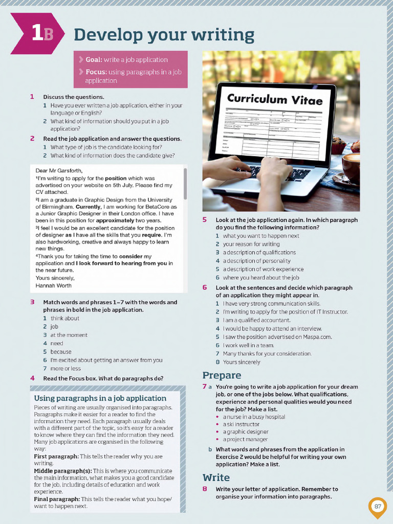 Letter of Application (ROADMAP B1+) | PDF