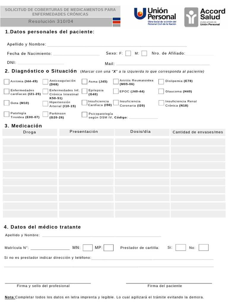 Accord Salud - Formulario 310 2021 | PDF | Ciencias de la Salud ...