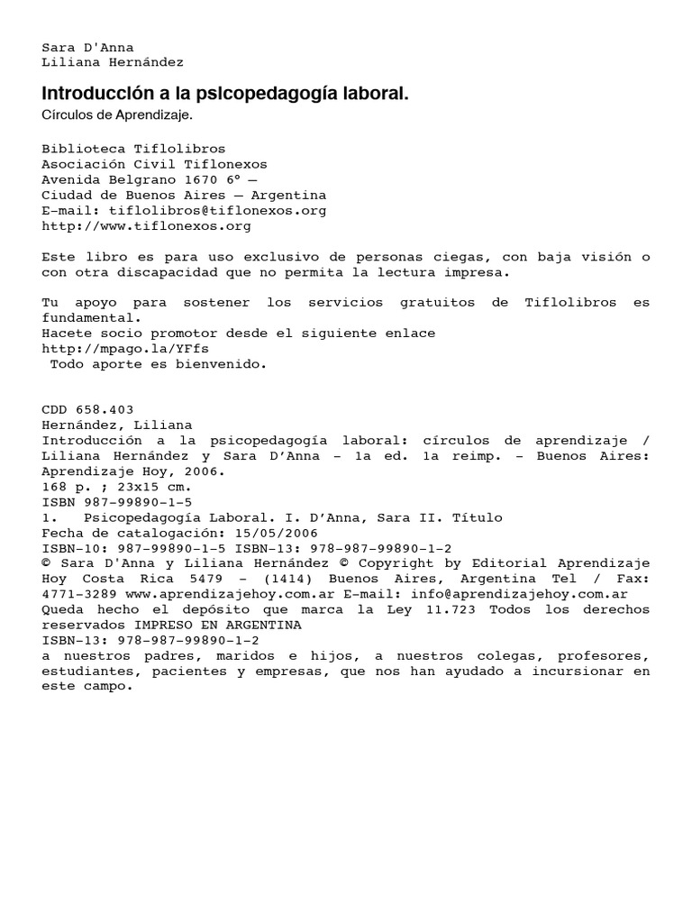 Introducción A La Psicopedagogía Laboral. Círculos de Aprendizaje | PDF | Aprendizaje | Sicología