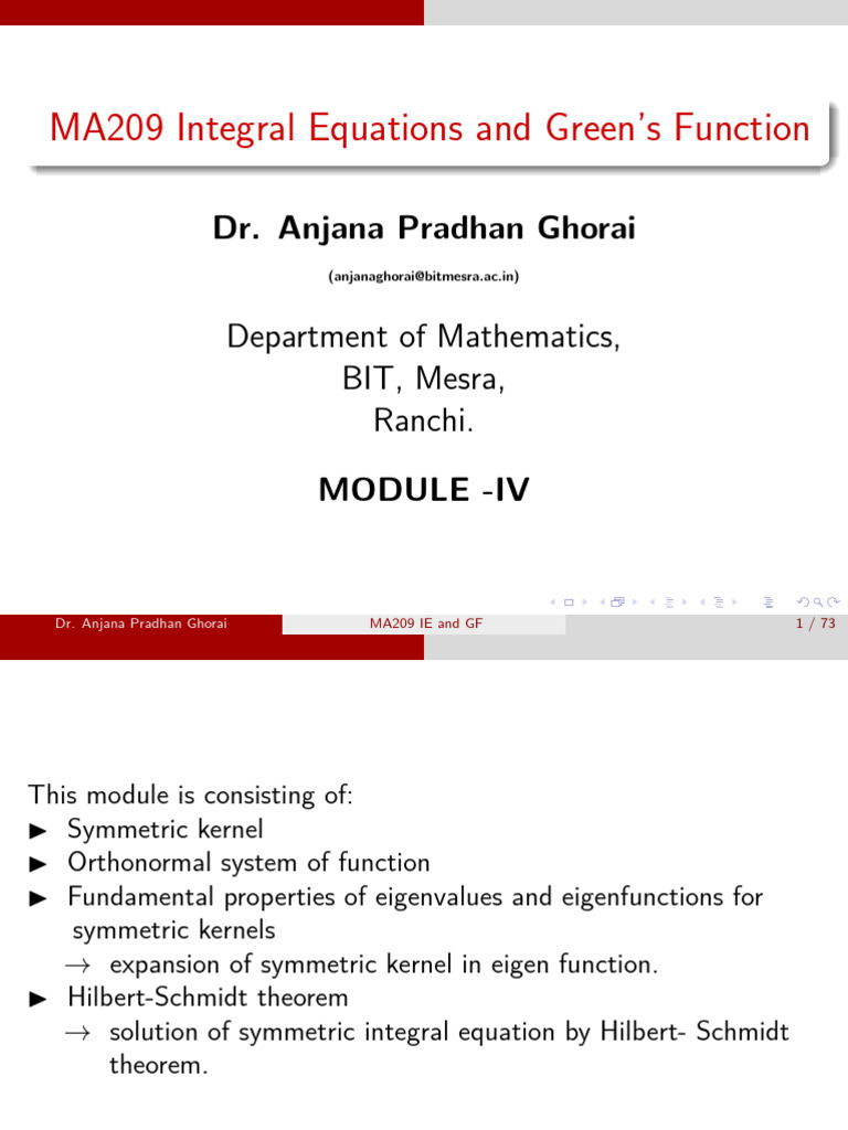Ma 209 - Ie & GF - Module-Iv - SP - 2024 | PDF | Eigenvalues And Eigenvectors | Teaching Mathematics