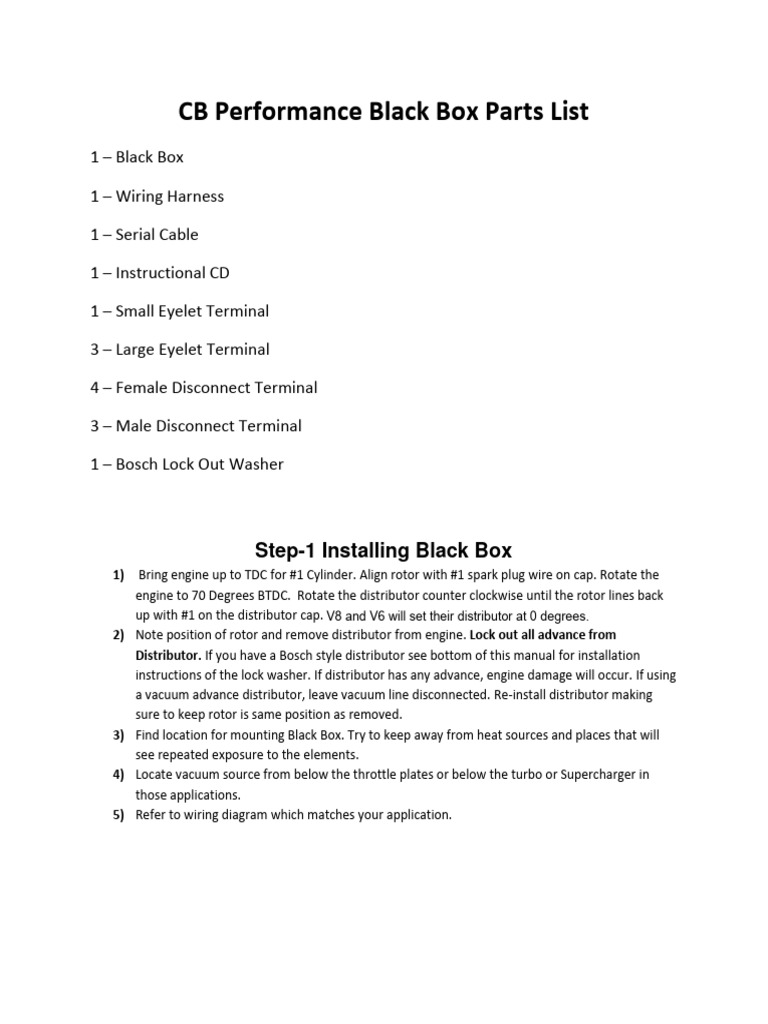 CB Performance Black Box Installation - Software Manual | PDF ...
