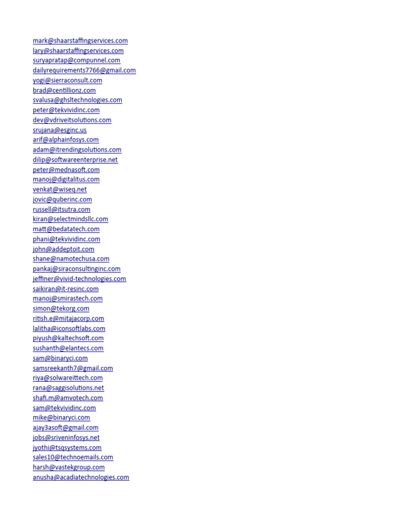 Vendor List for Staffing Services | PDF