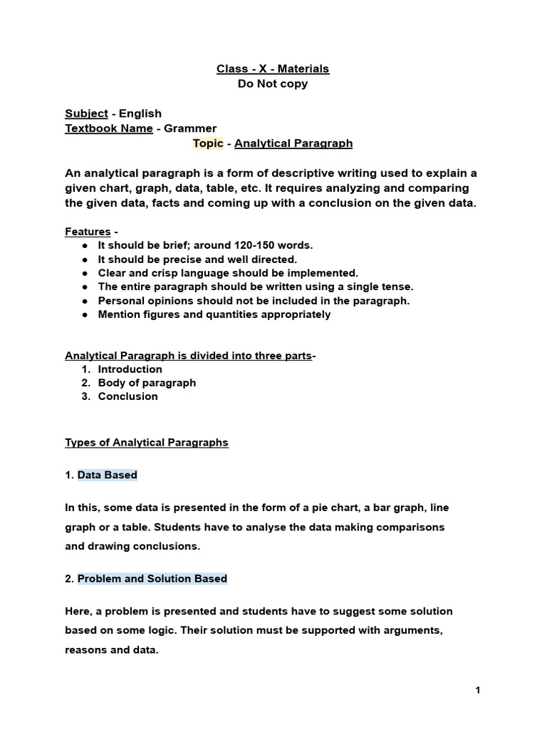 Analytical Paragraph | PDF | Chart | Pie Chart