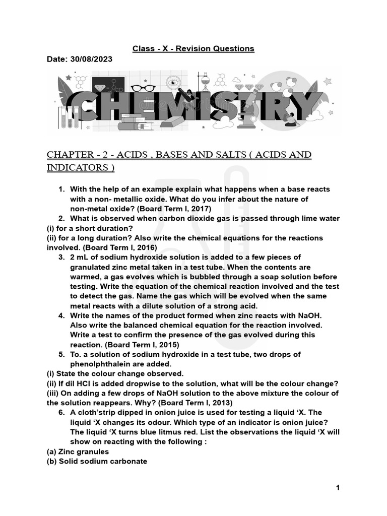 Acids and Indicators - Worksheet | PDF | Acid | Sodium Hydroxide