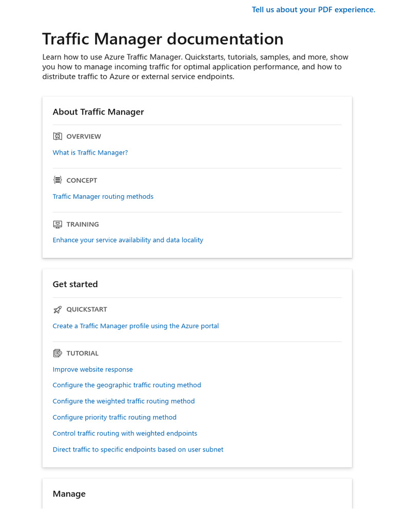 Azure Traffic Manager | PDF | Load Balancing (Computing) | Command Line ...