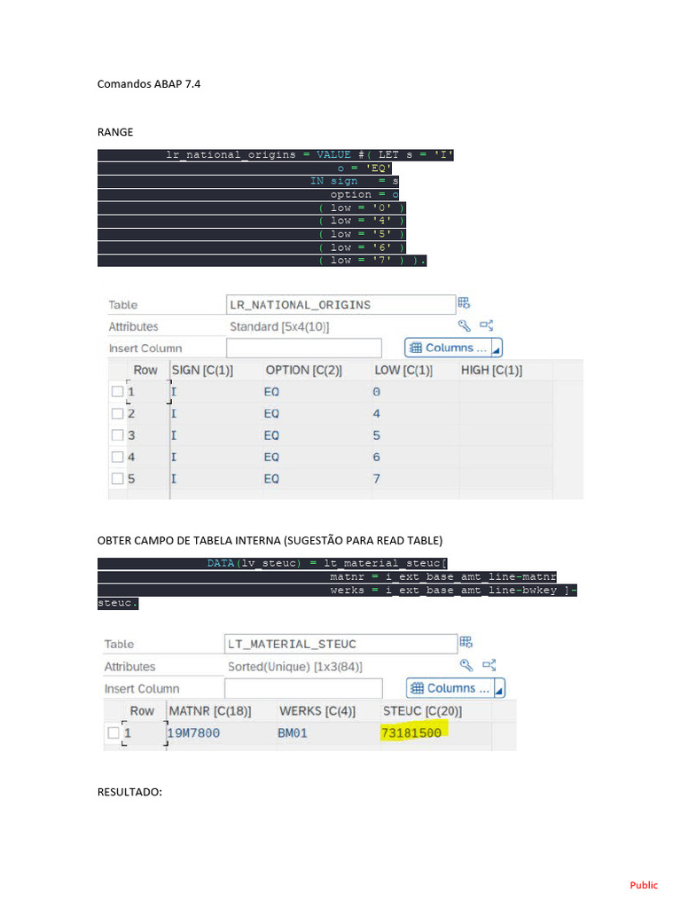 ABAP 7.4 Commands and Conversion | PDF