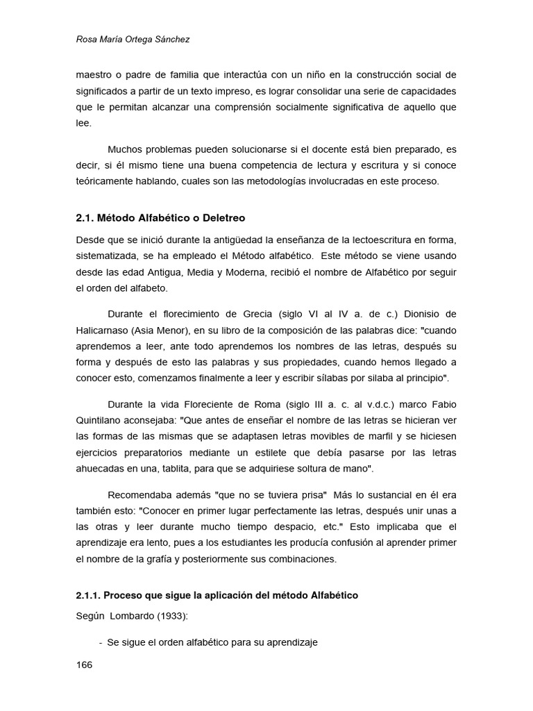 Metodos De Lectoescritura Pdf Aprendizaje Enseñando