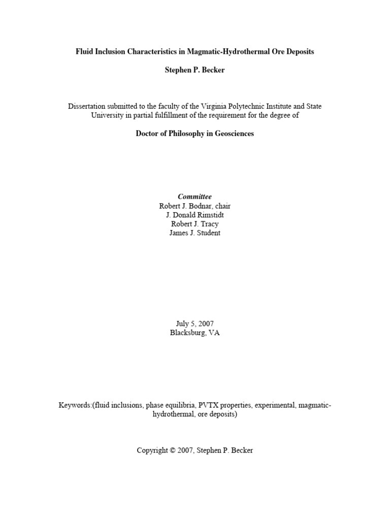 Dissertation Final | PDF | Phase (Matter) | Magma