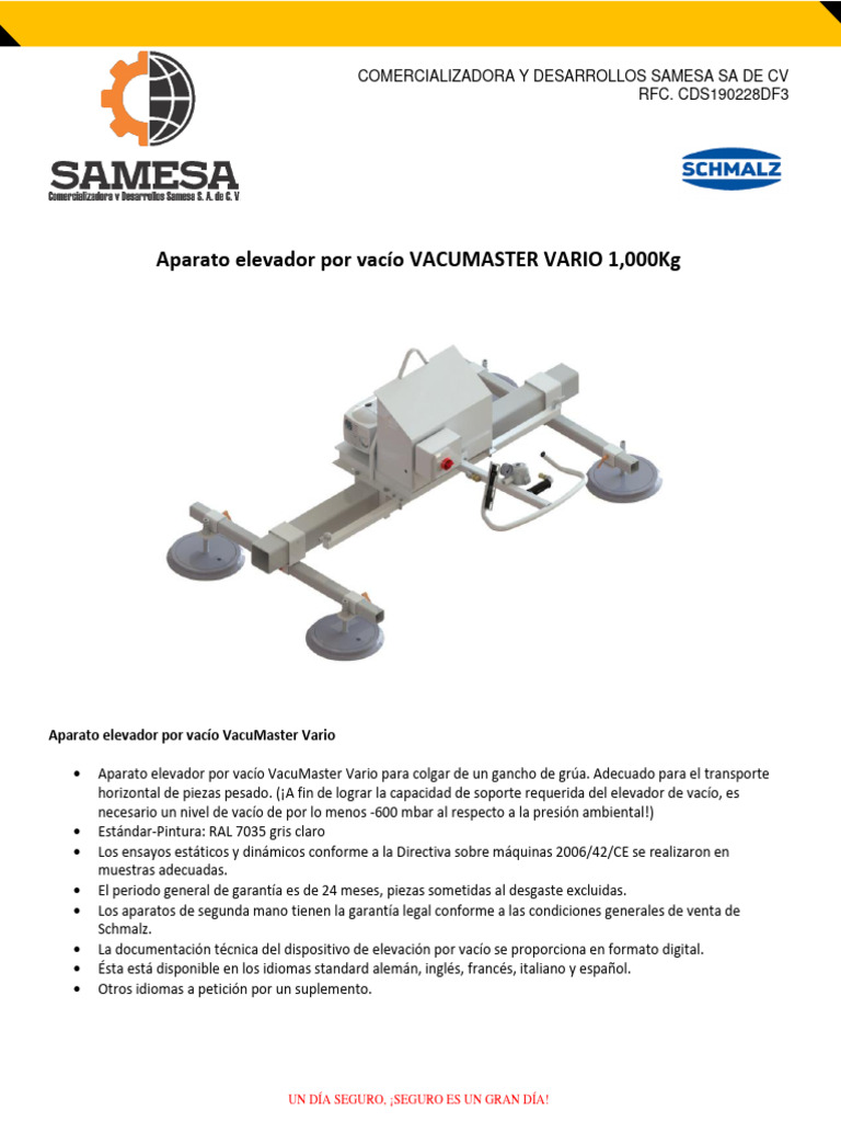 Ficha Tecnica Vacumaster Vario | PDF