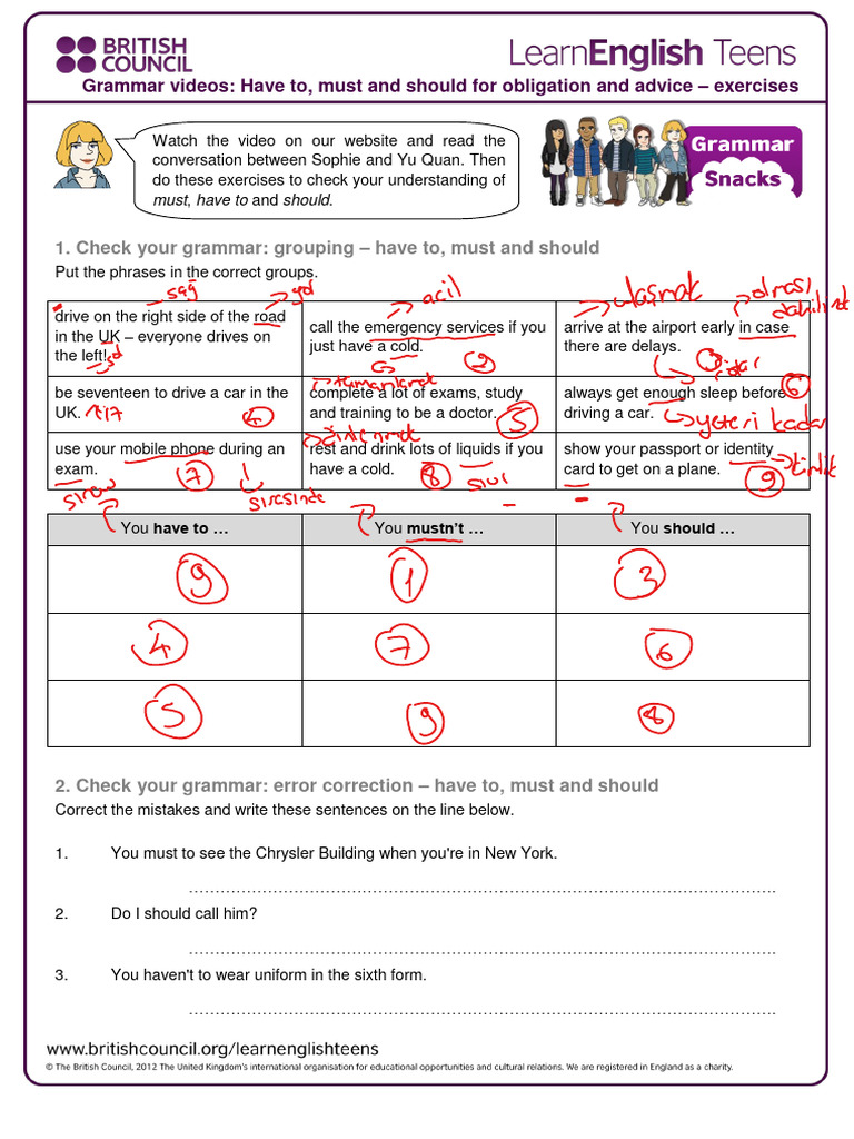 Gs Must Have To Should - Exercises 2 | PDF