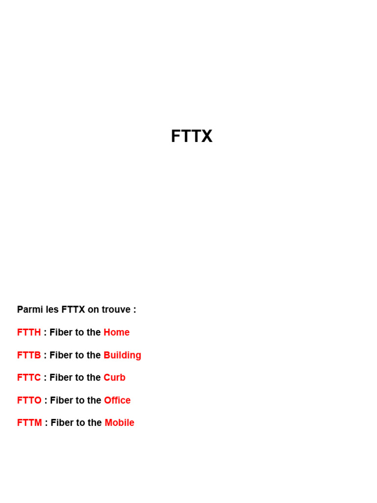 FTTX | PDF | FTTx | Fibre optique