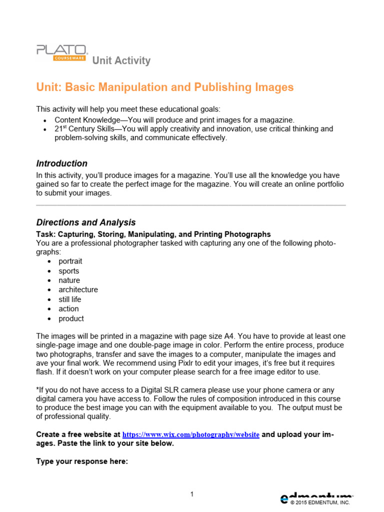 Basic Manipulation and Publishing Images - UA | PDF | Photograph | Camera