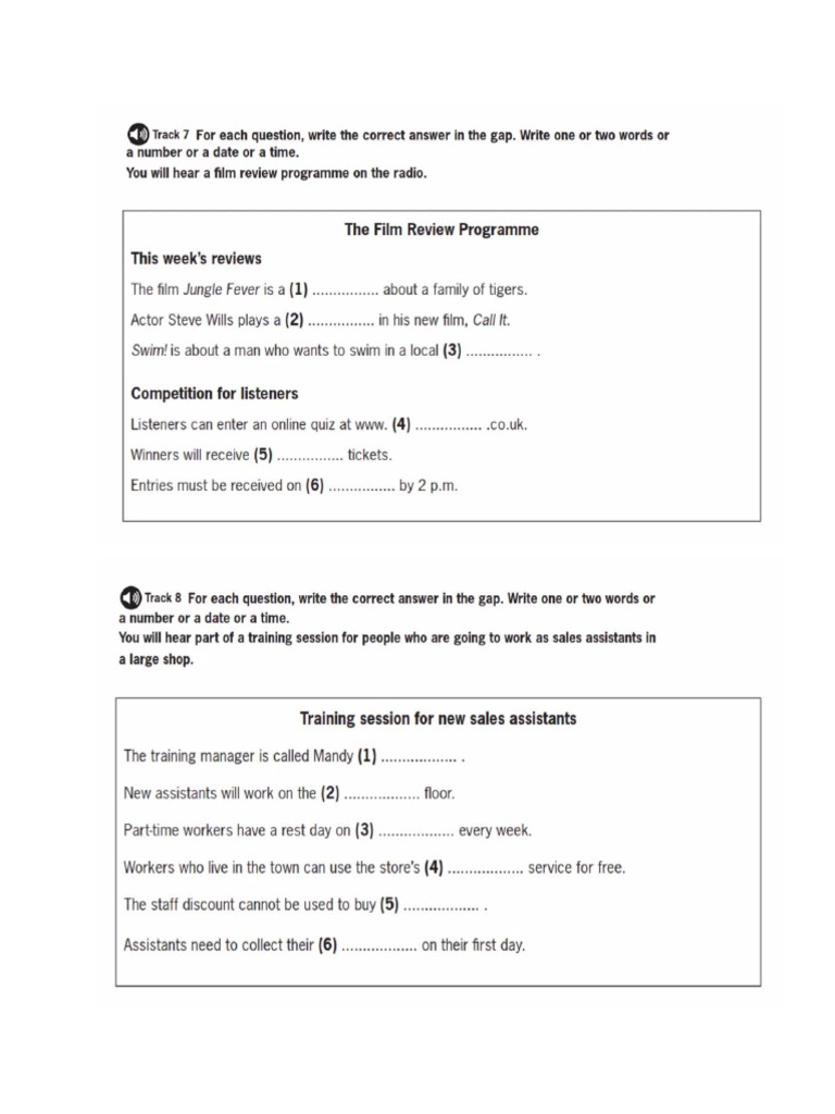 Booster Listening Practice Answer Key | PDF