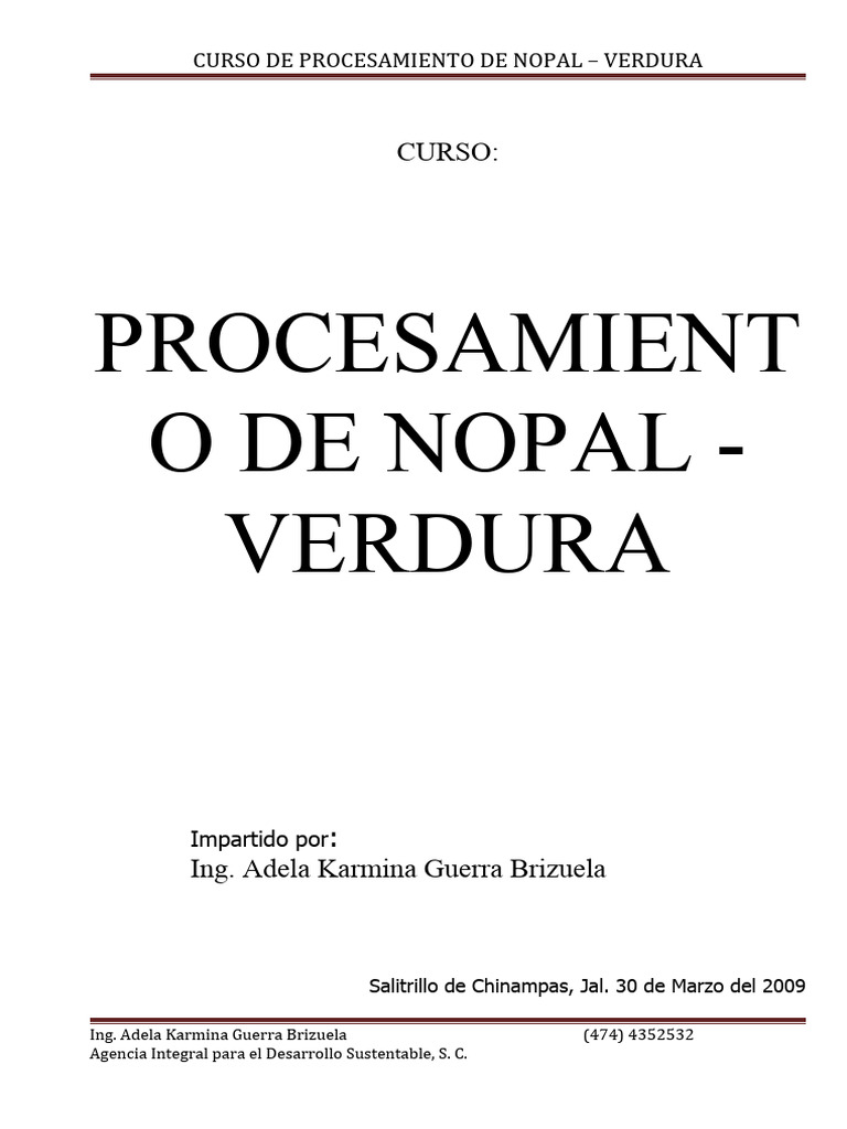 Curso Nopal | PDF | Fibra dietética | Dieta y nutrición