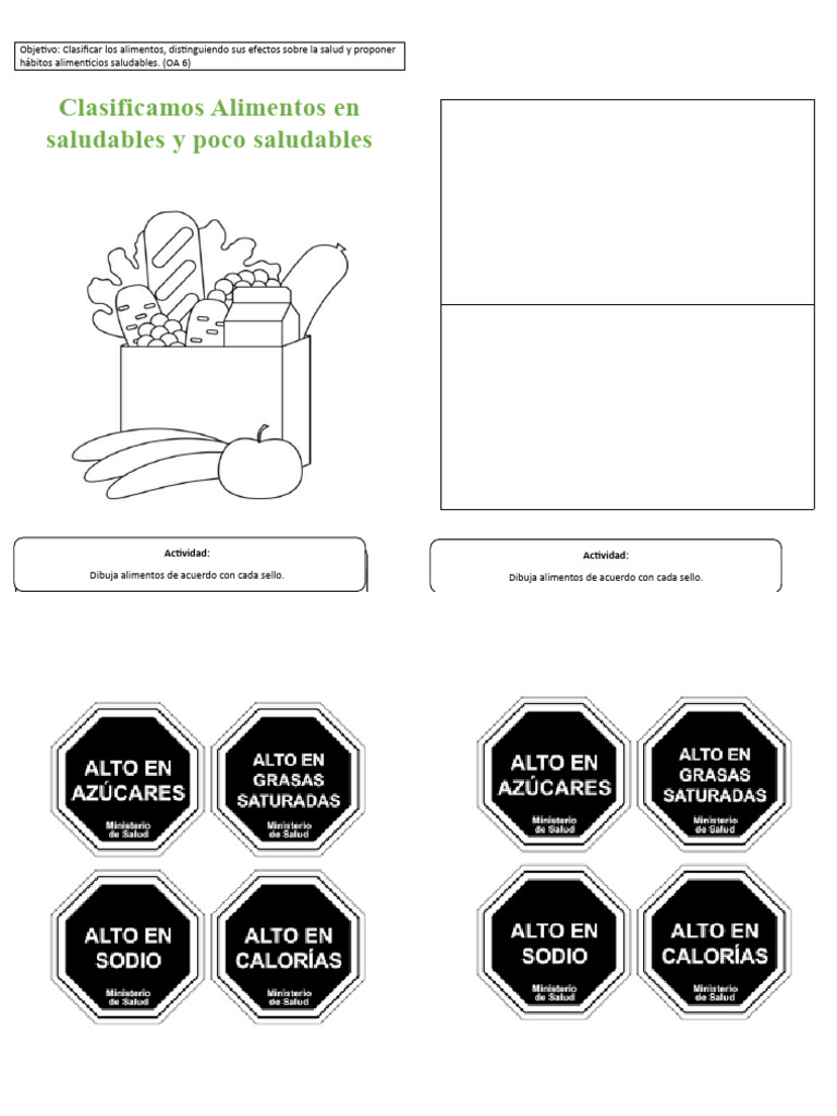 Clasificar Alimentos Según Sellos | PDF | Salud y bienestar