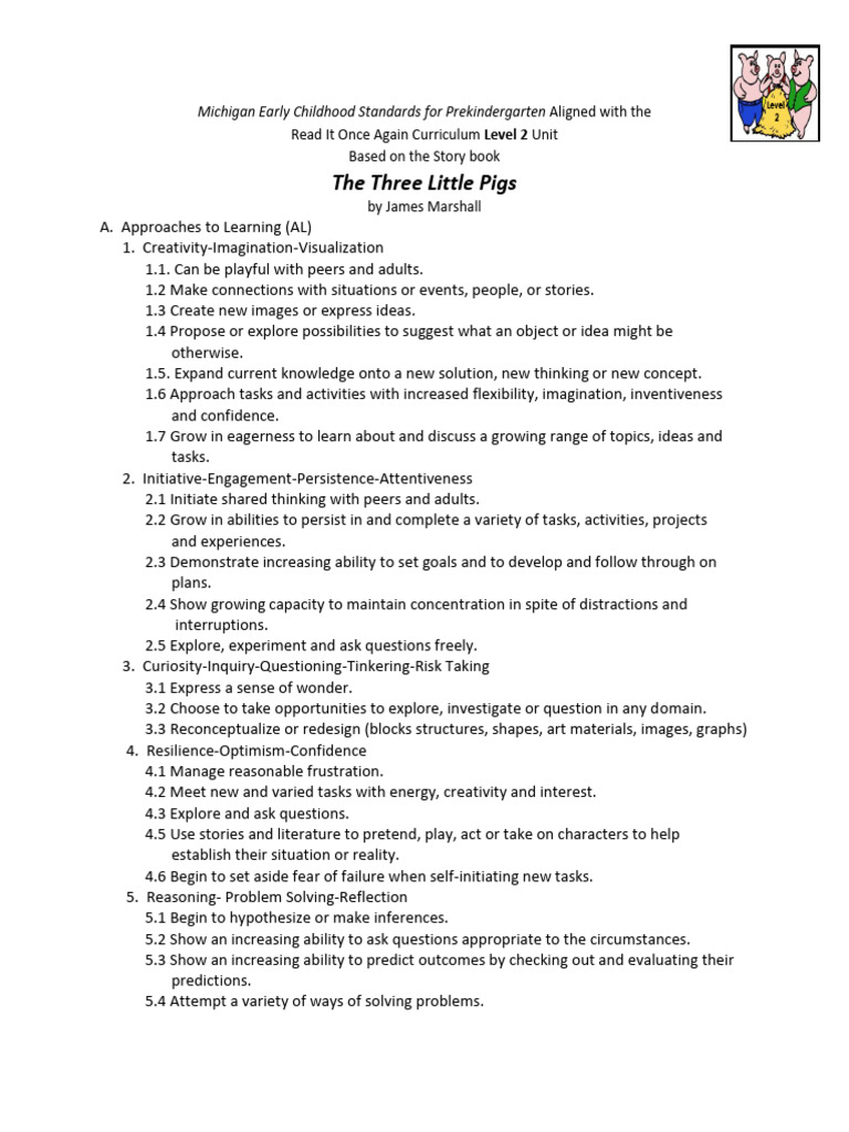 The Three Little Pigs Level 2 Michigan | PDF | Nonverbal Communication ...