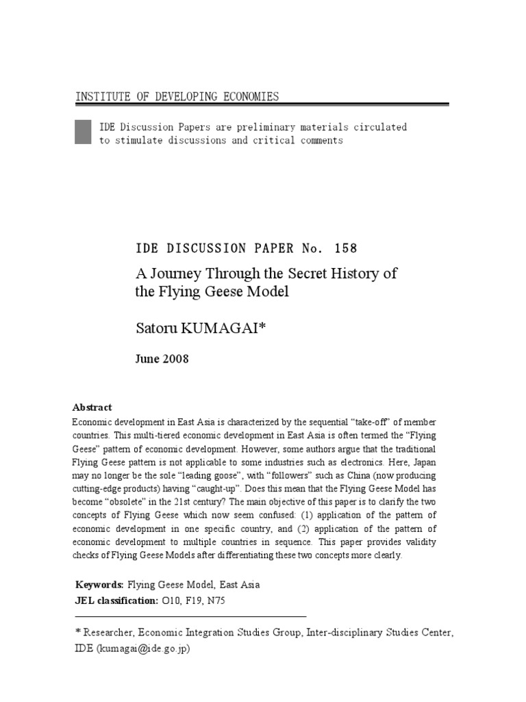 A Journey Through The Secret History of The Flying Geese Model by ...