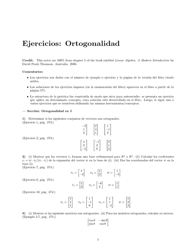 3 Ortogonalidad | PDF | Valores propios y vectores propios | Física ...