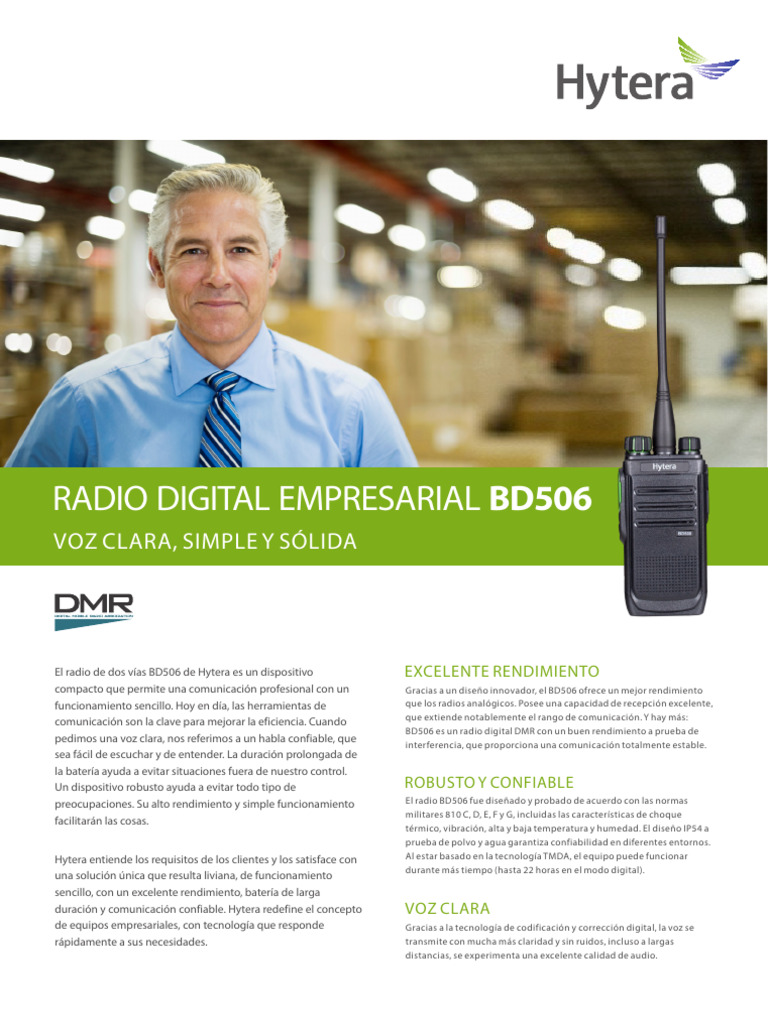ES Hytera BD506 Business DMR Portable Two Way+radio Brochure | PDF ...