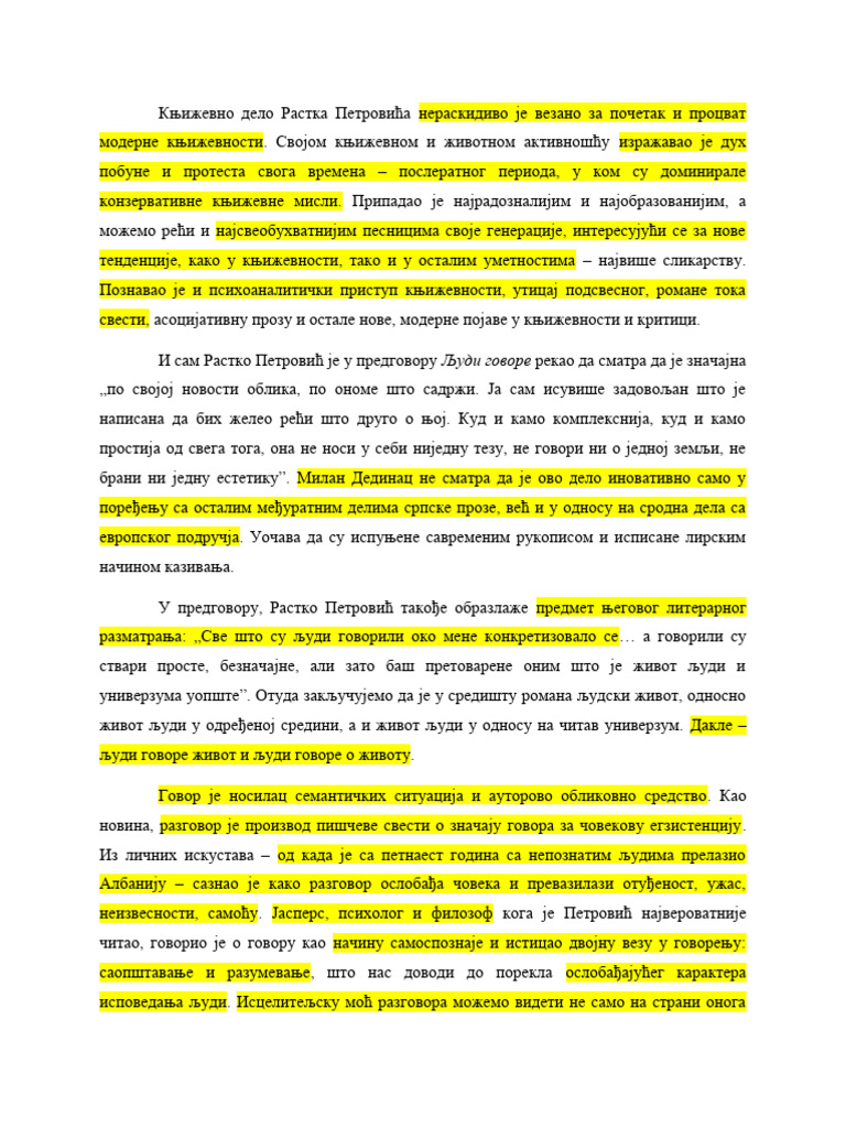 12.1 Ljudi Govore, Rastko Petrović | PDF