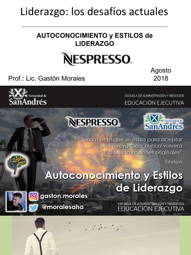 Autoconocimiento Y Estilos De Liderazgo Nespresso Udesa Lic