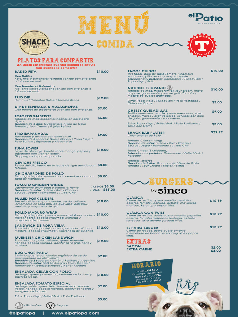 Menu El Patio | PDF | pesto | ensalada