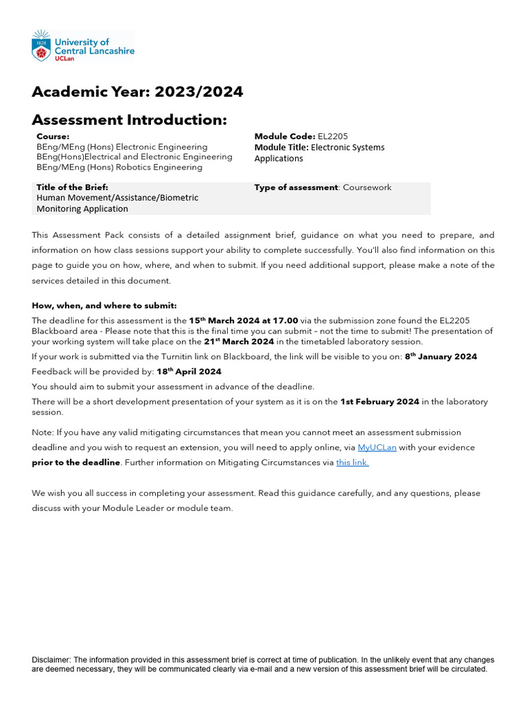 EL2205 Coursework Brief 2023 2024 | PDF | Wearable Technology ... EL2205 Coursework Brief 2023 2024 | PDF | Wearable Technology ...
