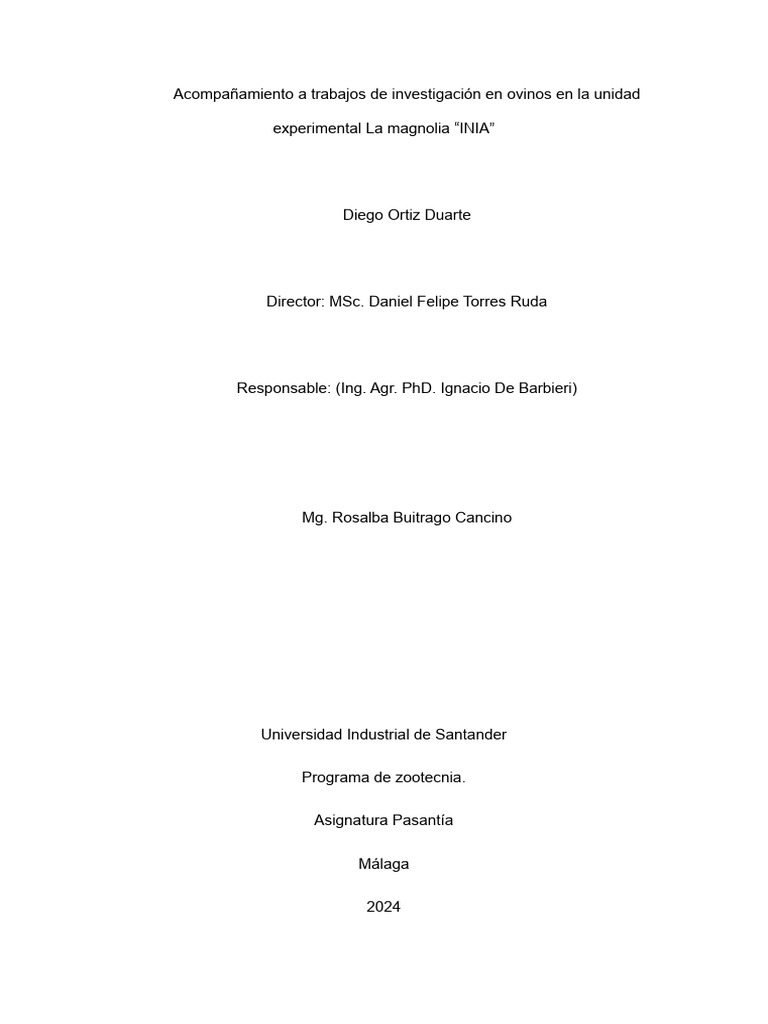 Diego Ortiz - Informe Final | PDF | Oveja | Alimentos