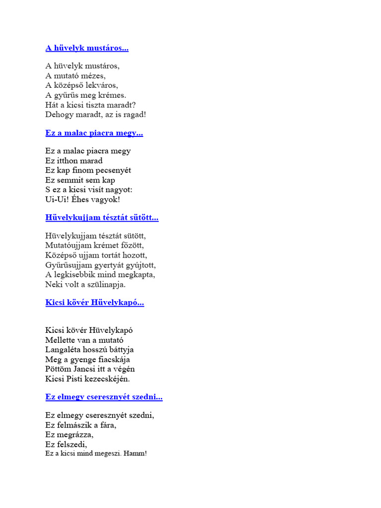 Mondókák | PDF