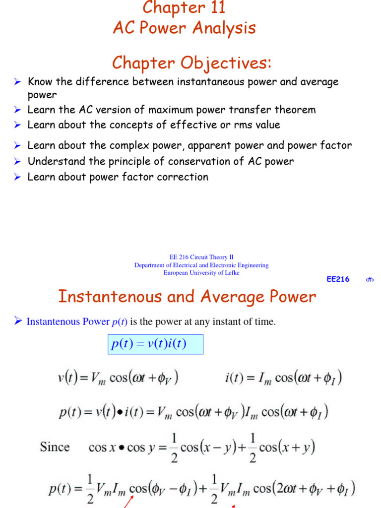 Ee216 Ol6 | PDF | Root Mean Square | Ac Power