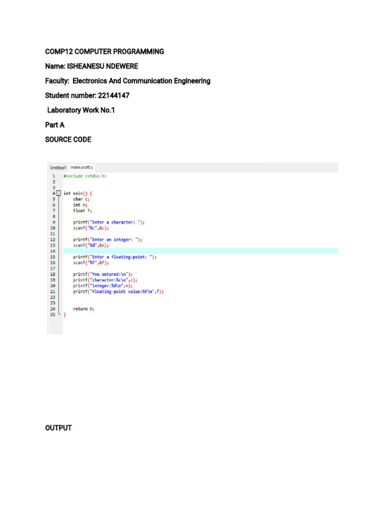 Formatting Output in C Programming | PDF