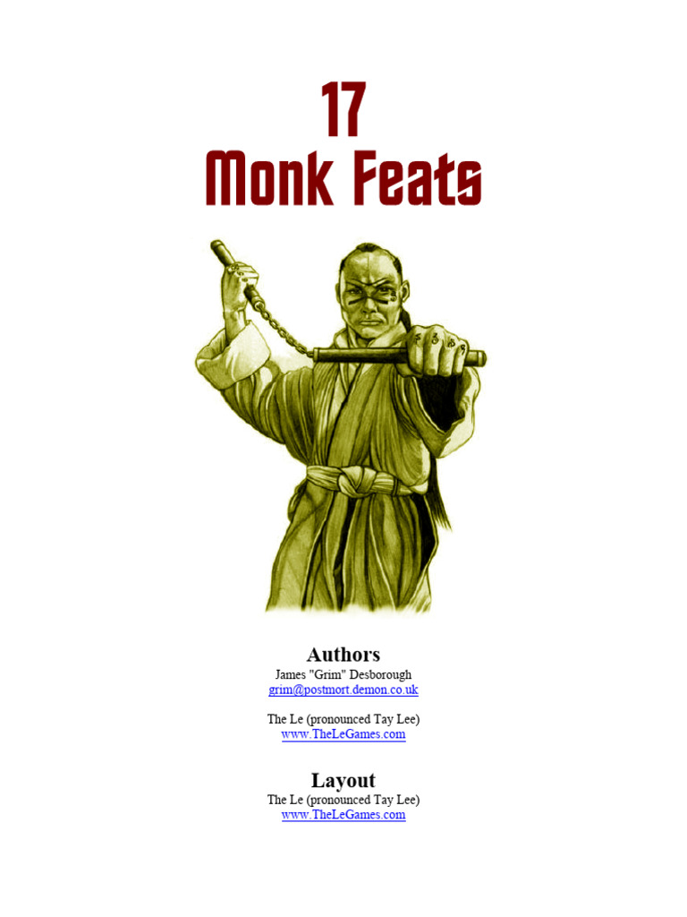 D20 17.monk - Feats.Printable - PT | PDF | License | Copyright
