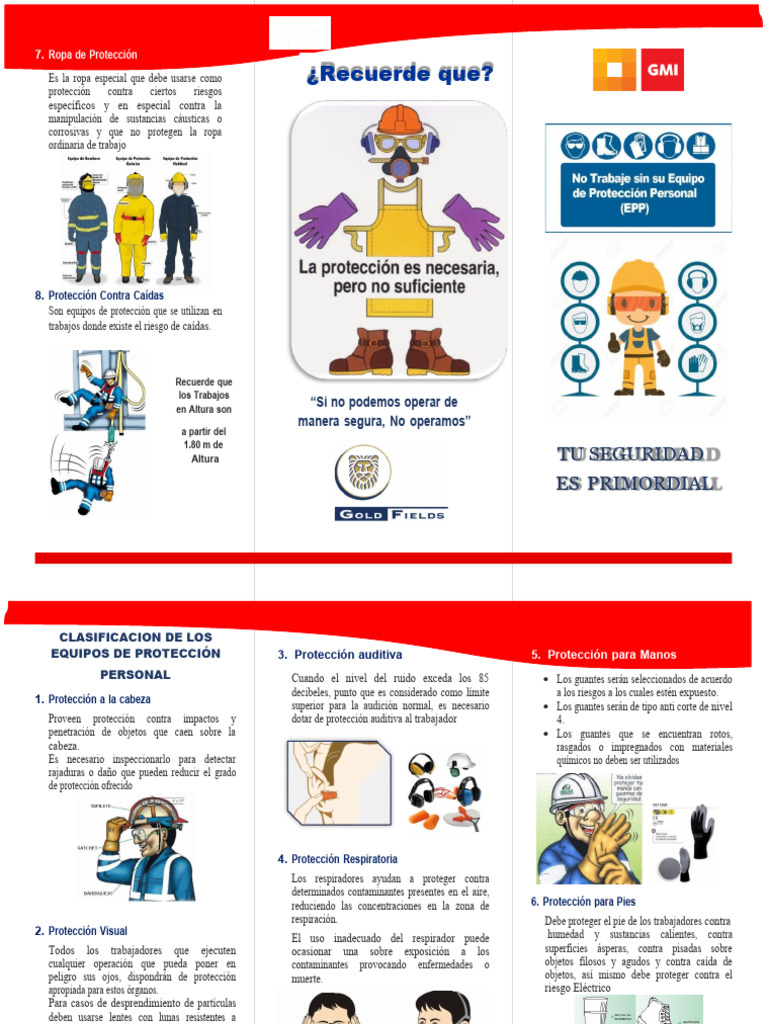 Triptico EPP | PDF | Guante | Contaminación