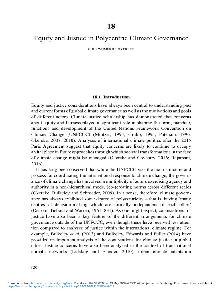 Equity and Justice in Polycentric Climate Governance | PDF | Clean Development Mechanism ...