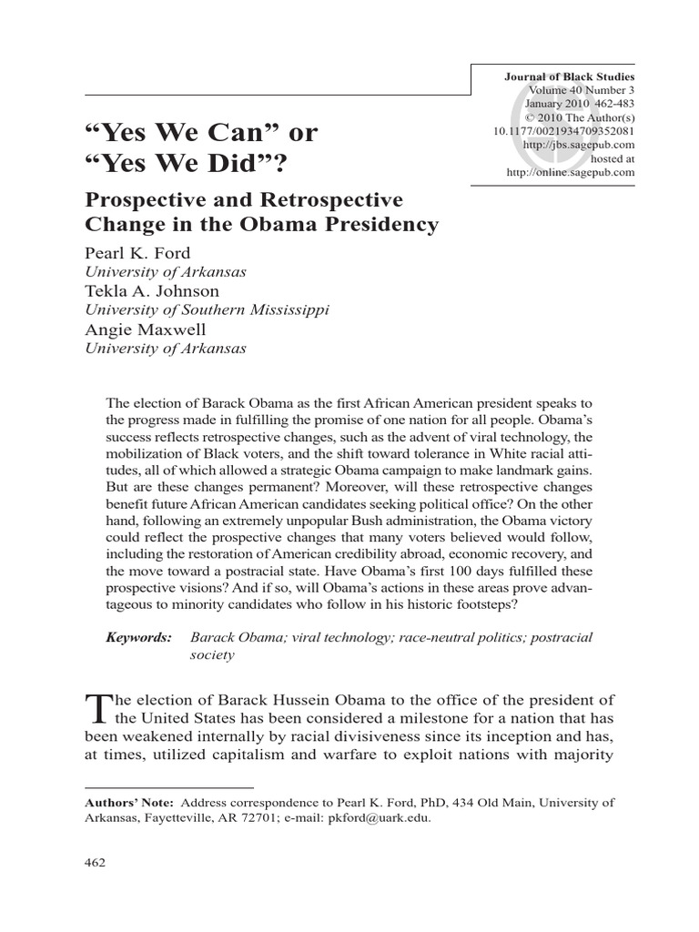 Academic Journal | PDF | Barack Obama | Democratic Party (United States)