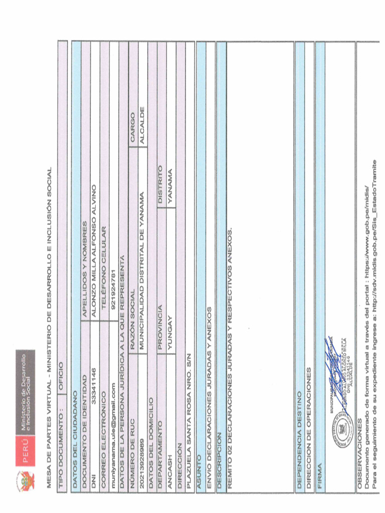 Oficio N°212-Mdy-2024-Dj-Anexos. | PDF