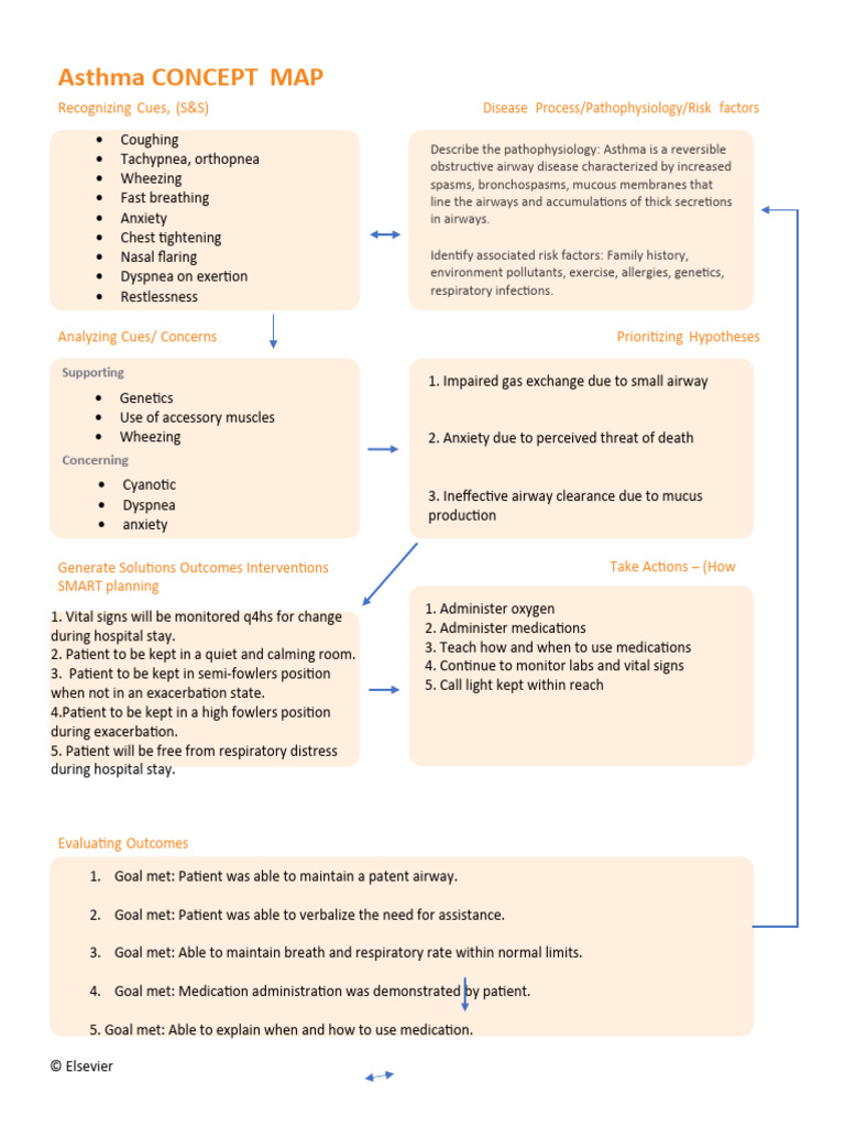 Asthma Concept Map Pdf Respiratory Tract Asthma 