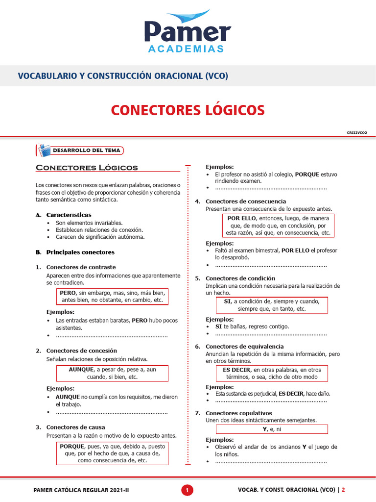 Conectores Lógicos en la Oración | PDF | Desintegración radioactiva